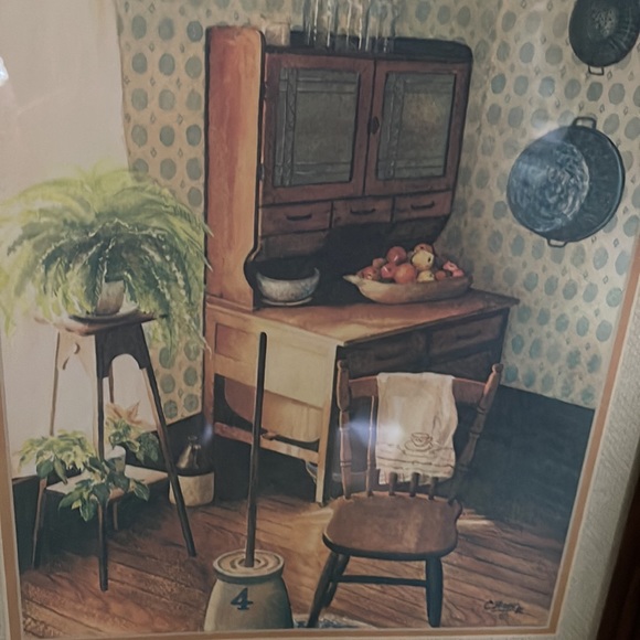 Home Interiors | Art | Vintage 981 Artist C Wrays Country Kitchen Nook ...